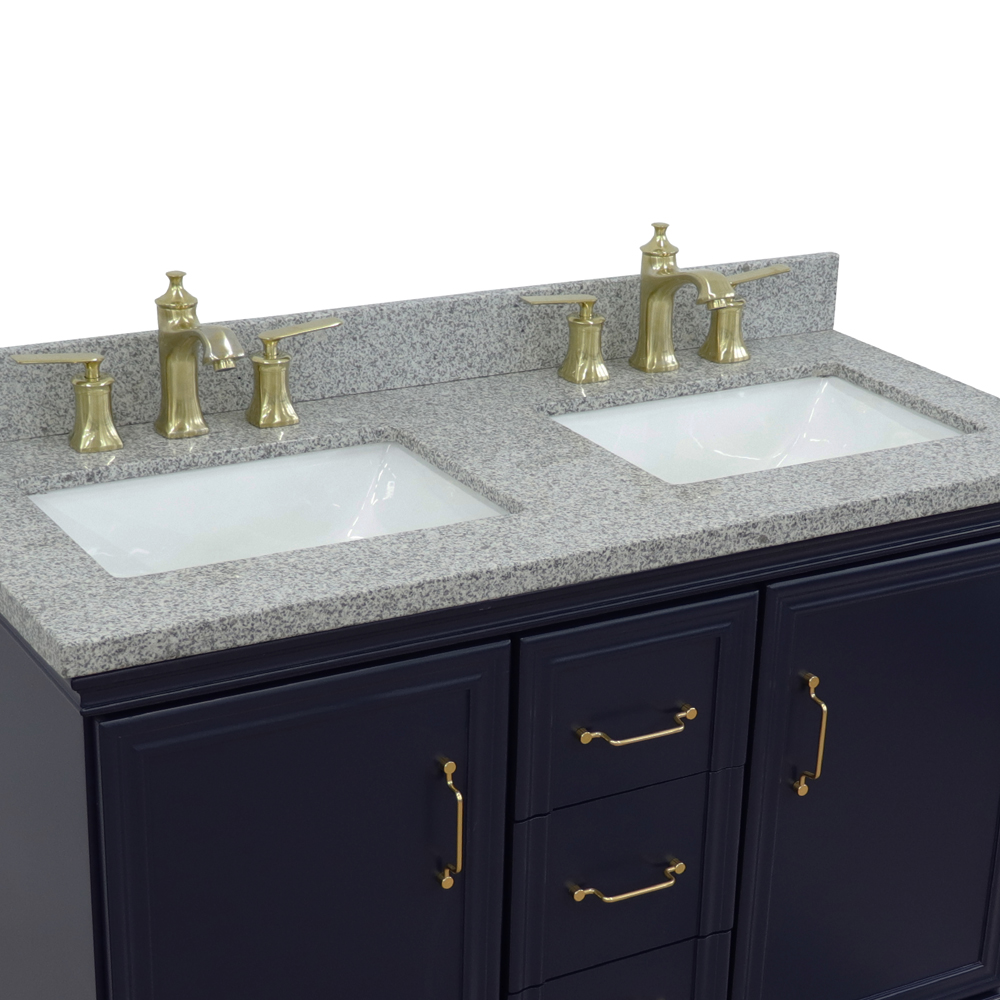 49" Double Vanity in Blue Finish with Countertop and Sink Options