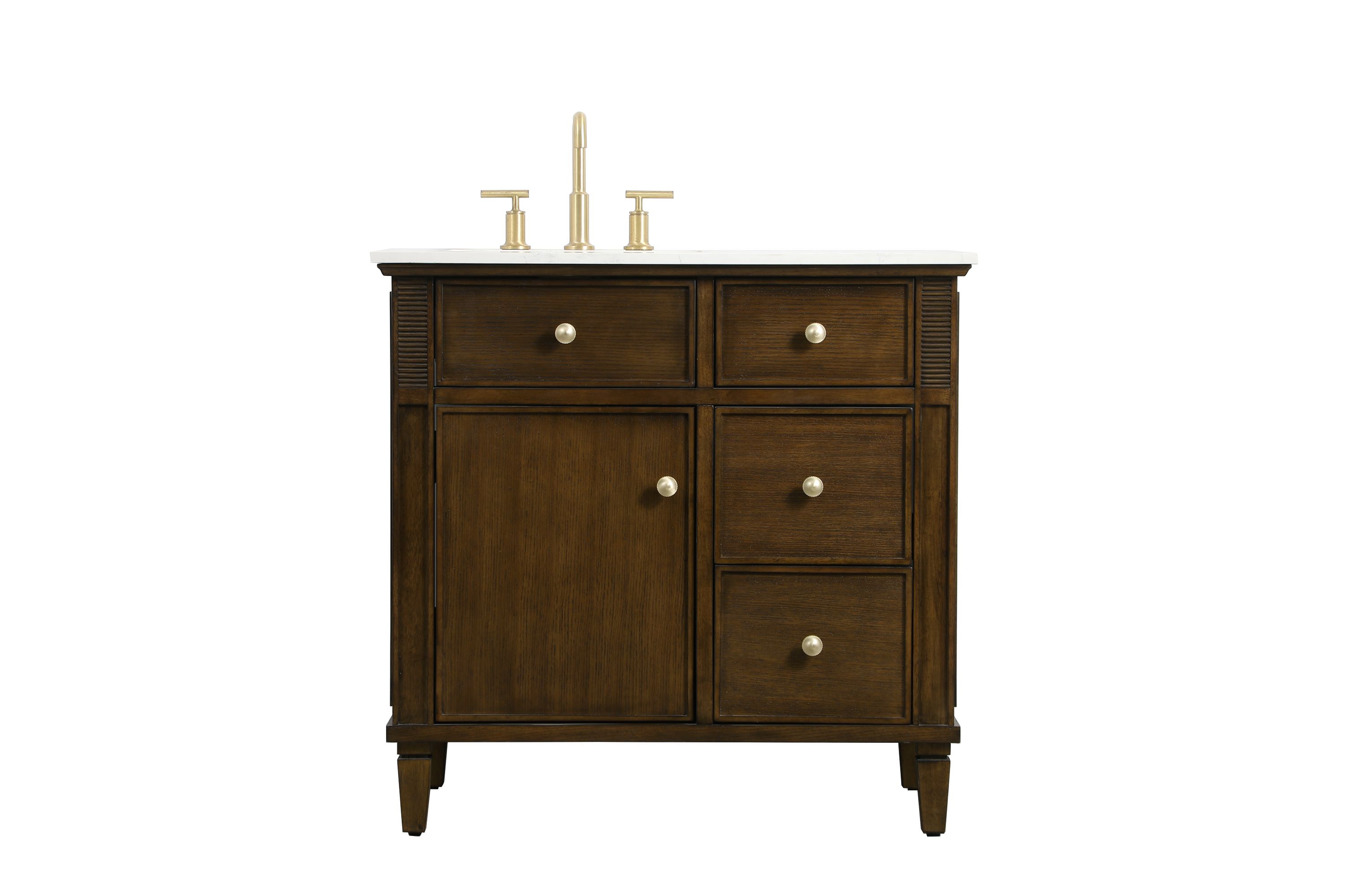 36-inch Adelina Natural Dark Oak Traditional Modern Bath Vanity
