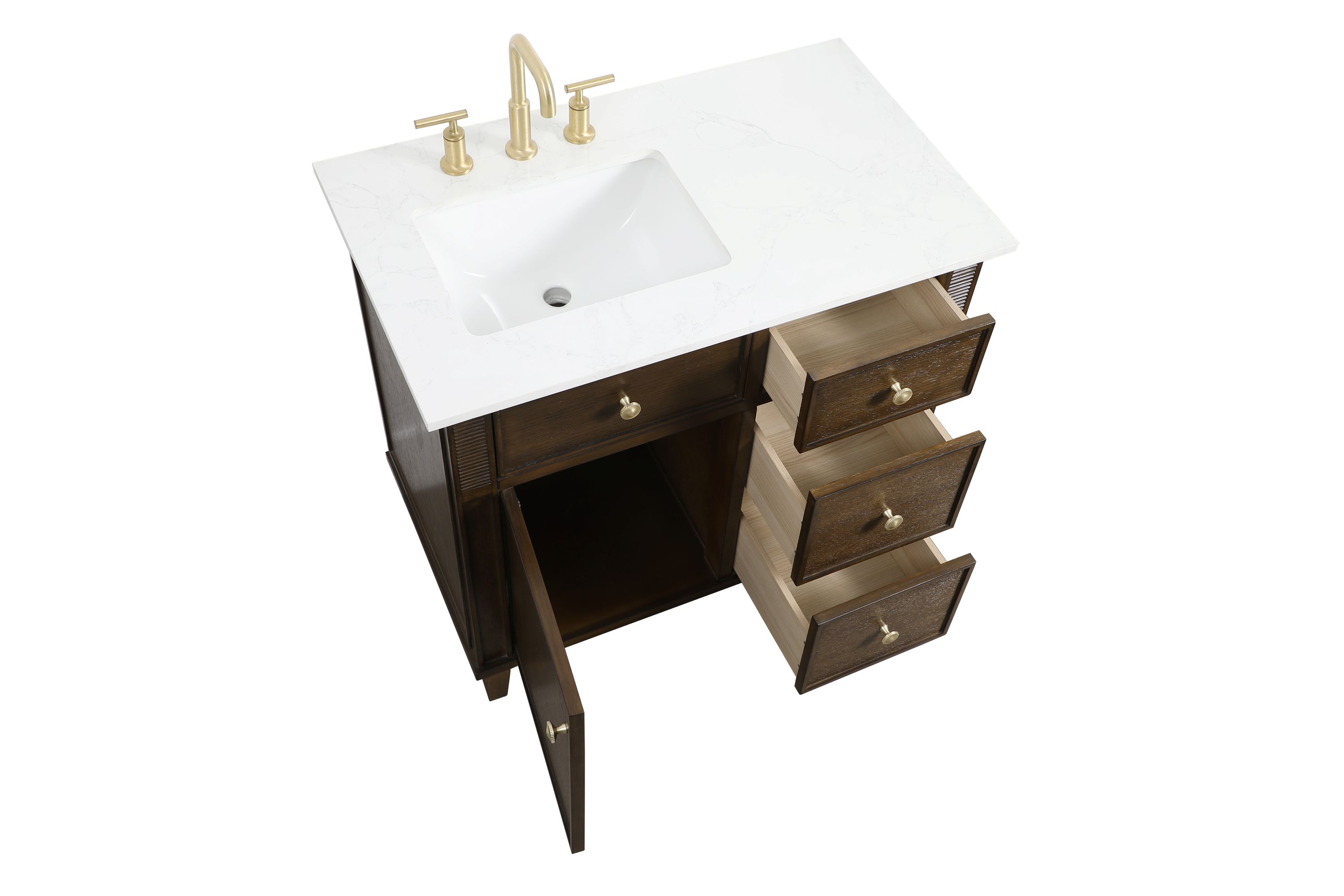 36-inch Adelina Natural Dark Oak Traditional Modern Bath Vanity